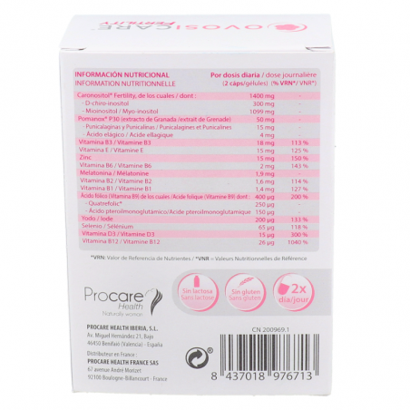 Ovosicare fertility 30 capsulas - Salunatur