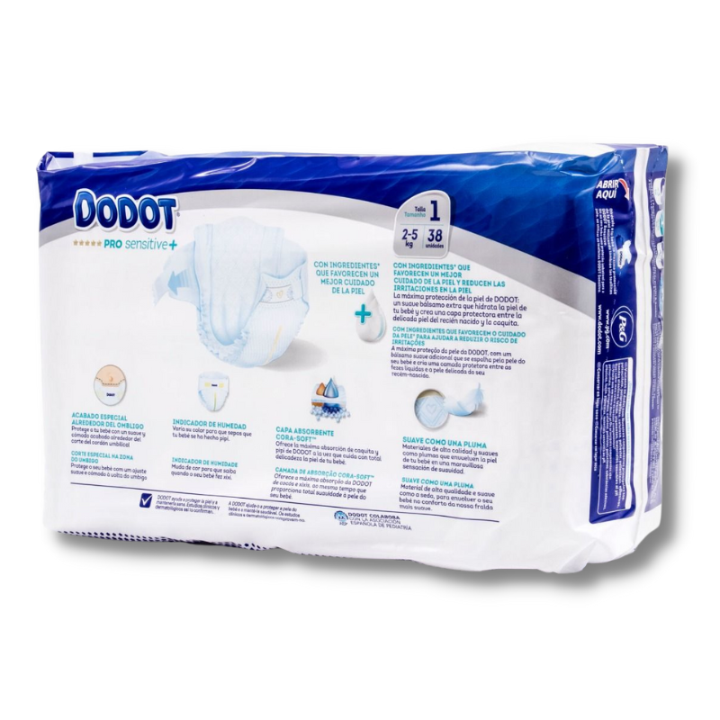 Dodot pro sensitive recién nacido pañal talla 38 uds - Salunatur