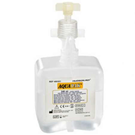 Agua estéril Aquapack 340ml+ adaptador ref.400340 caja 20 uds - Salunatur