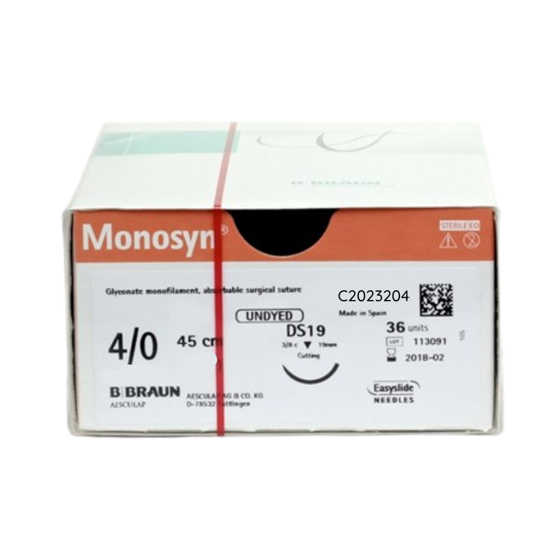 Sutura monosyn 4/0 ds19 incolora ref:c2023204 caja 36 uds - Salunatur